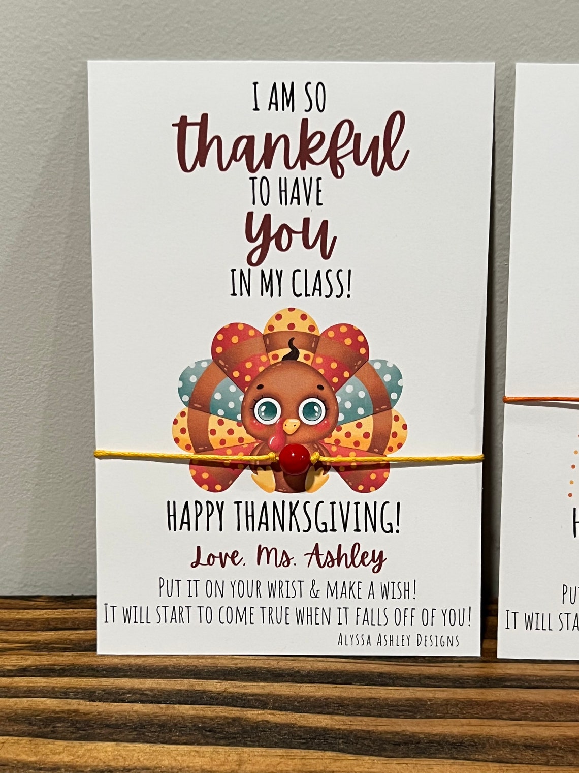 Thanksgiving Student Teacher Gift Thankful Wish Bracelet - Etsy