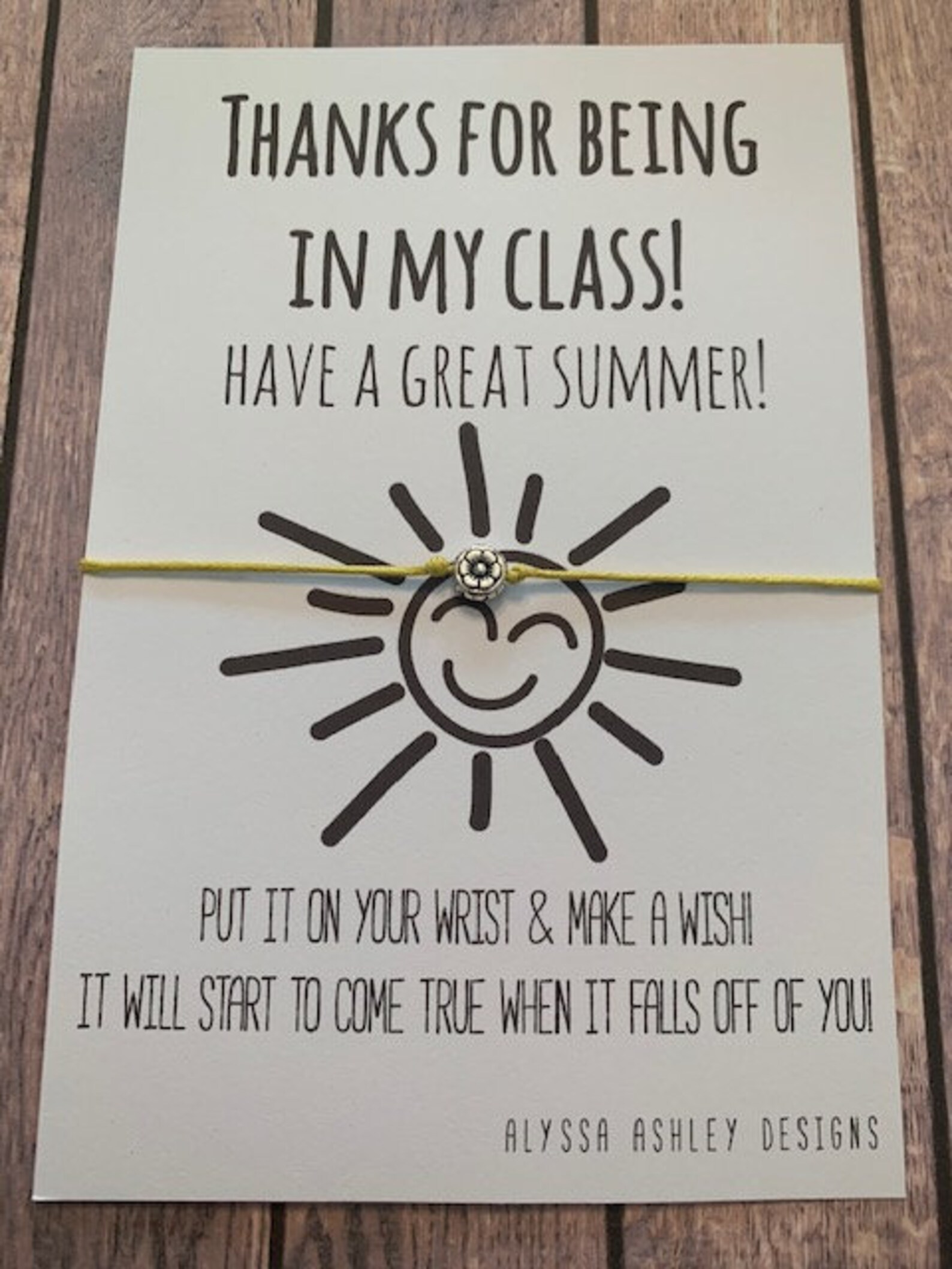 End of the Year Student Teacher Gift Thank You Wish Bracelet - Etsy