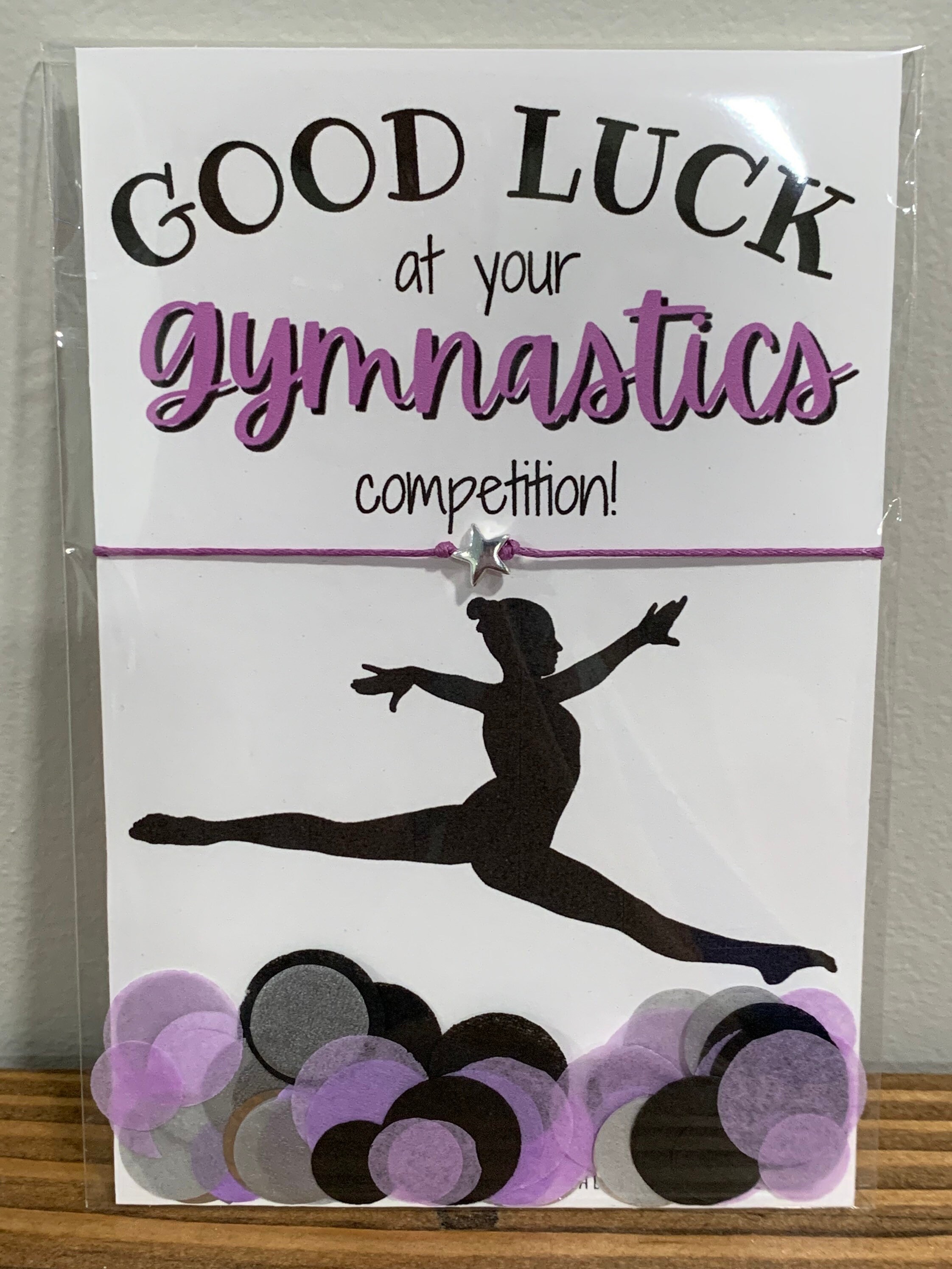 Gymnastics Competition Good Luck Wish Bracelet, Confetti Gift ...