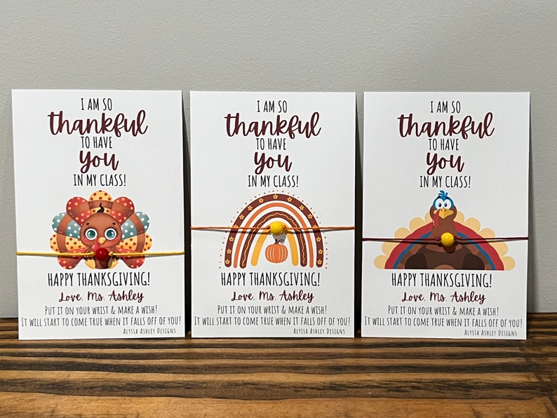 Thanksgiving Student Teacher Gift Thankful Wish Bracelet - Etsy