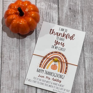 Thanksgiving Student Teacher Gift Thankful Wish Bracelet - Etsy