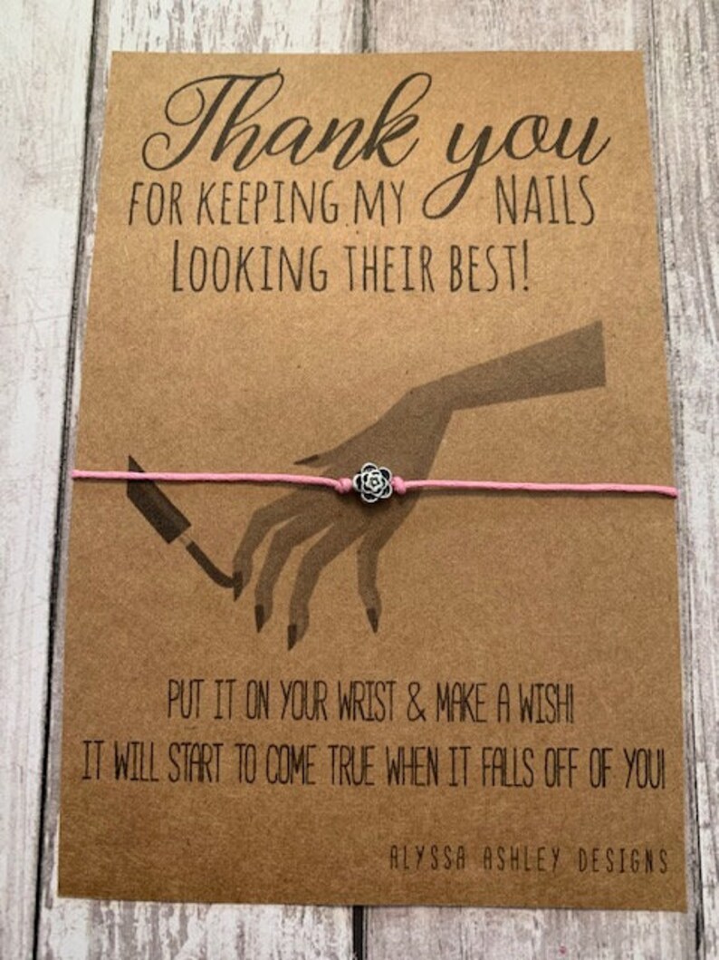 Nail Salon Nail Technician Manicure Thank You Wish Bracelet - Etsy
