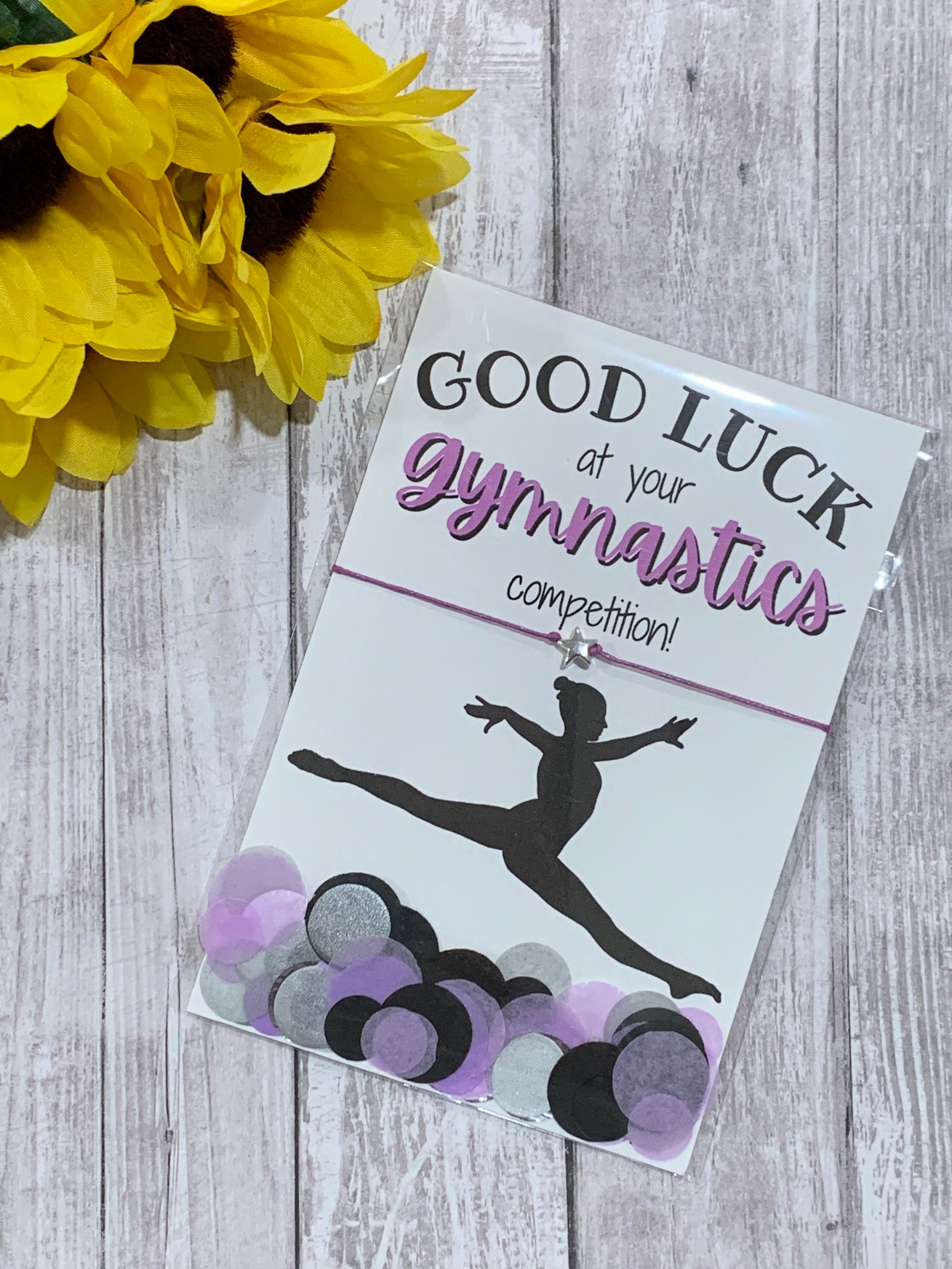 Gymnastics Competition Good Luck Wish Bracelet Confetti Gift - Etsy
