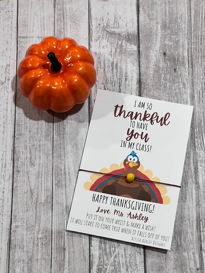 Thanksgiving Student Teacher Gift Thankful Wish Bracelet - Etsy