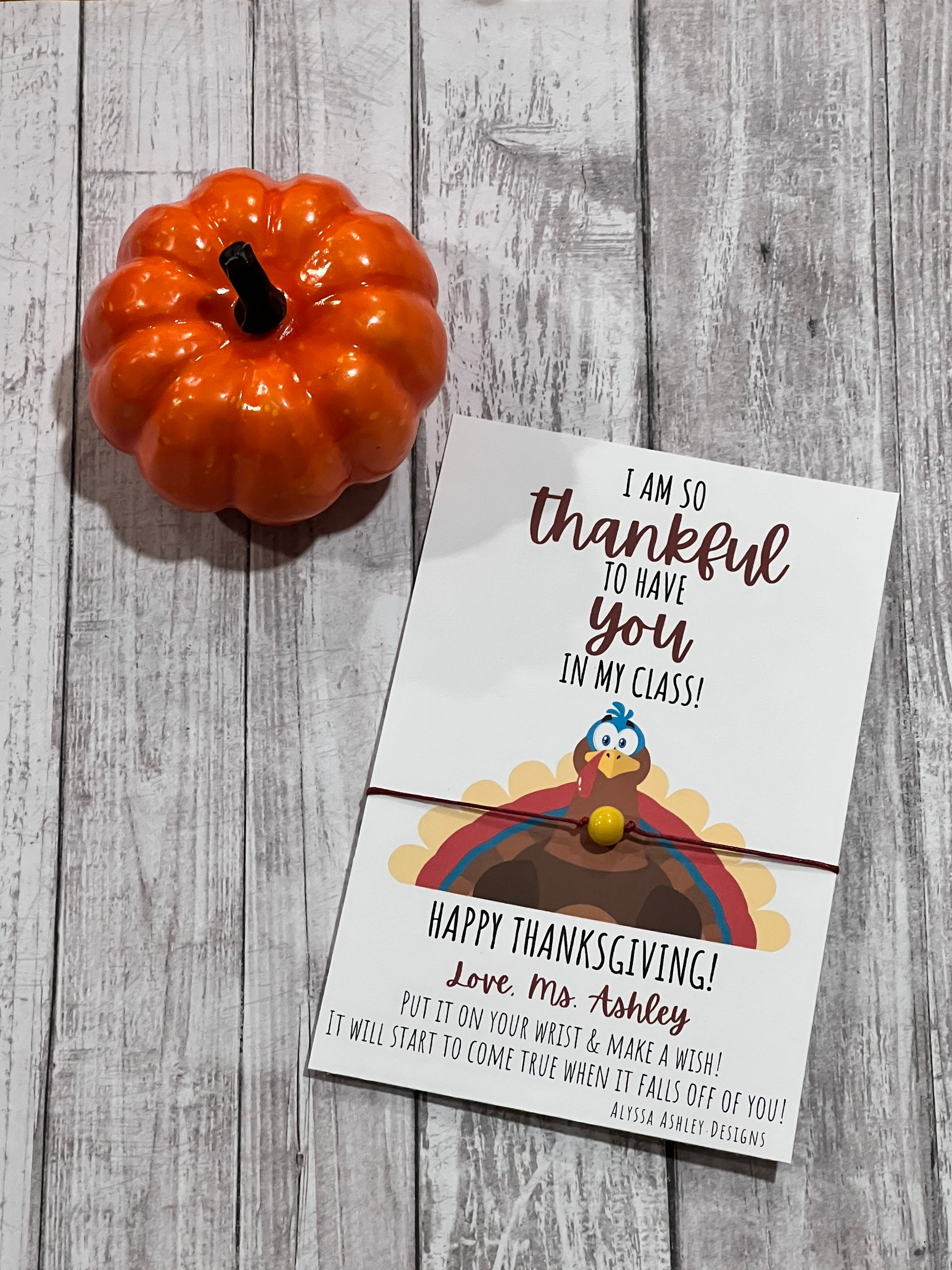 Thanksgiving Student Teacher Gift Thankful Wish Bracelet - Etsy