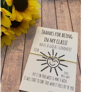 End of the Year Student Teacher Gift Thank You Wish Bracelet - Etsy