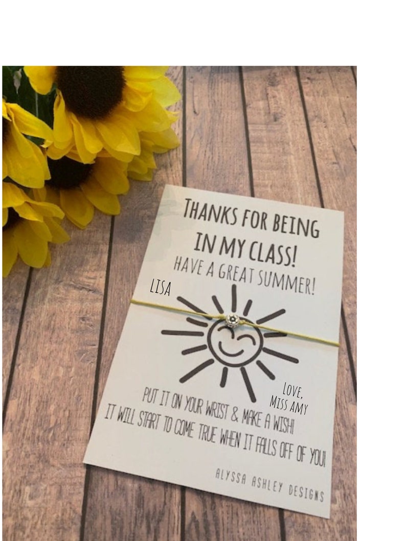 End of the Year Student Teacher Gift Thank You Wish Bracelet - Etsy