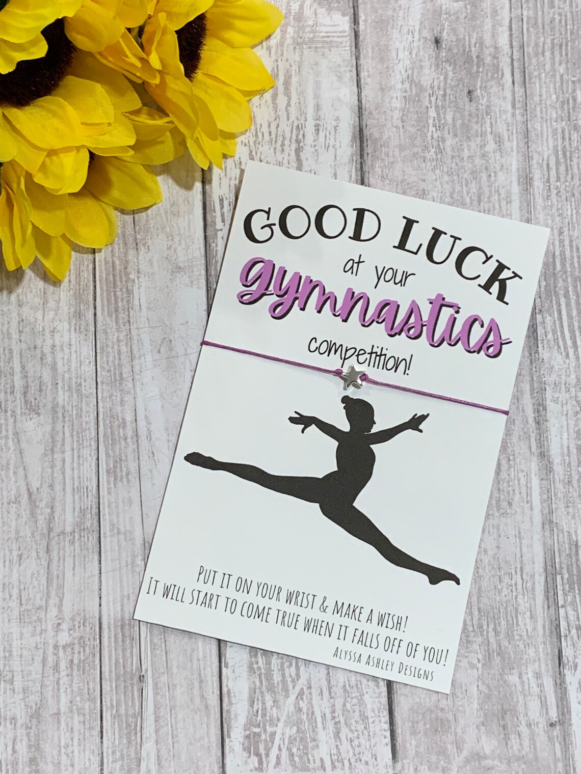 Gymnastics Competition Good Luck Wish Bracelet, Confetti Gift ...
