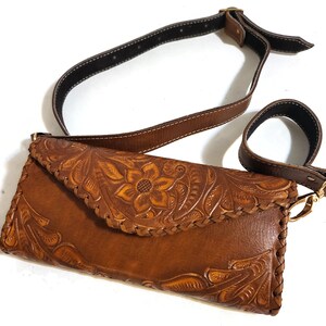 Hand Tooled Leather Bag , Small Bag, Handmade, Shoulder Bag, Gift for ...