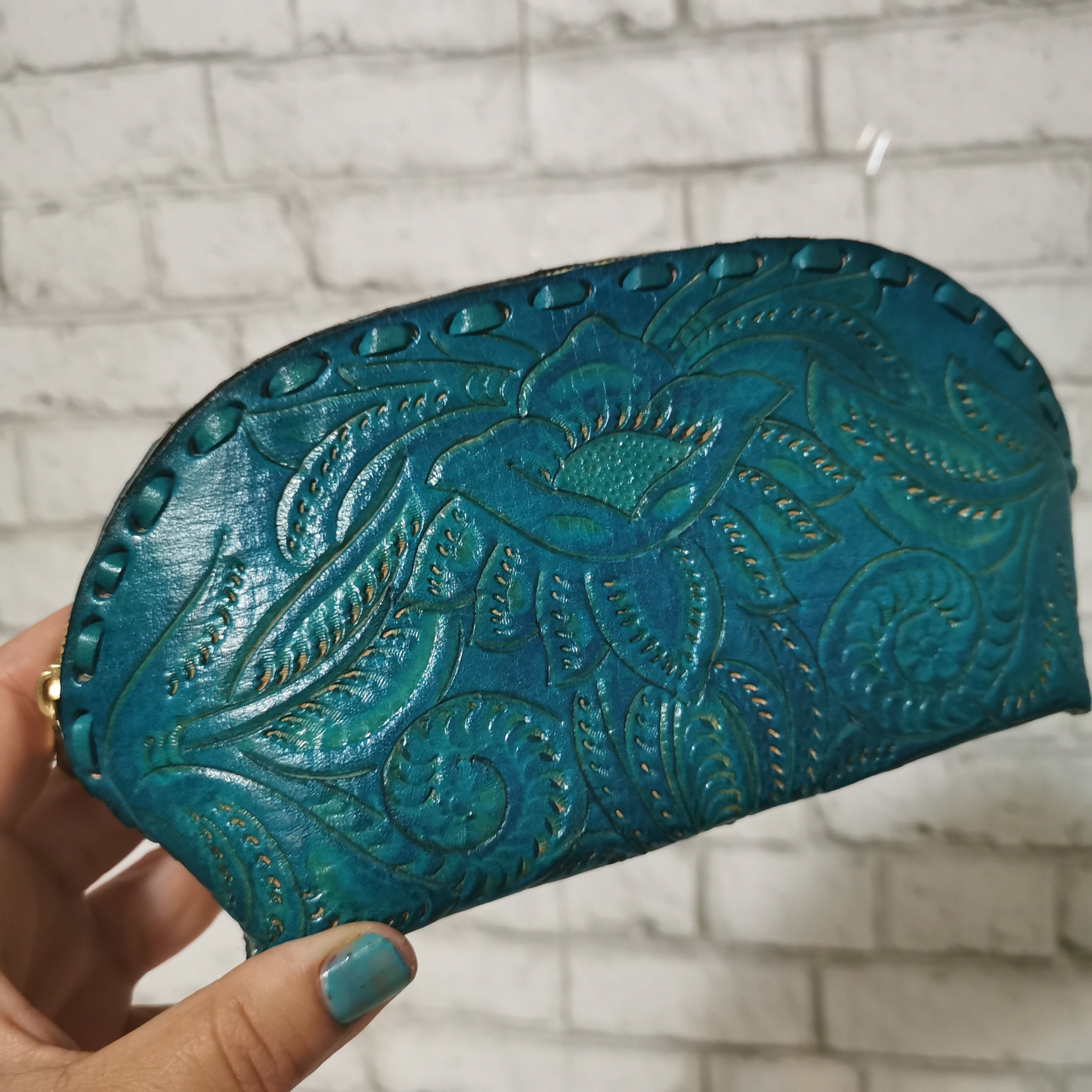 COSMETIC BAG For Women LEATHER Makeup Bag Cosmetic Pouch | Etsy