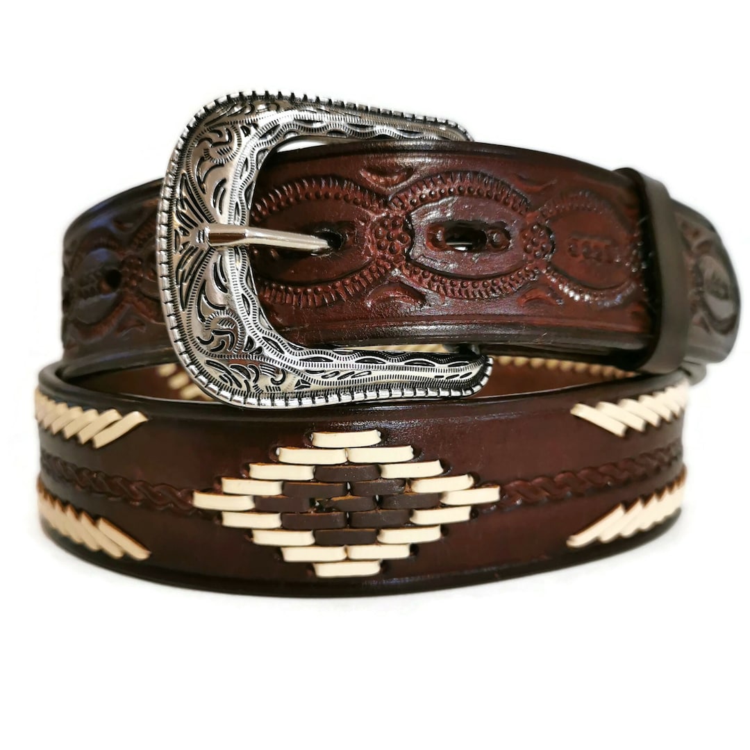 Handmade Western Leather Belt: Brown Rodeo Braided Belt - Etsy