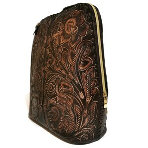 Leather BAG BACKPACK, Boho , Handmade, Hand Tooled, Brown , Womens ...