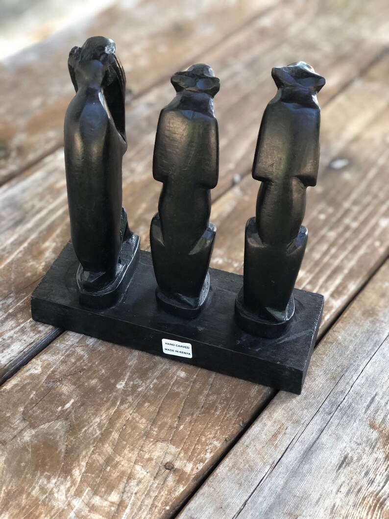 Hear No Evil See No Evil Speak No Evil Hand Carved Monkeys - Kenya ...
