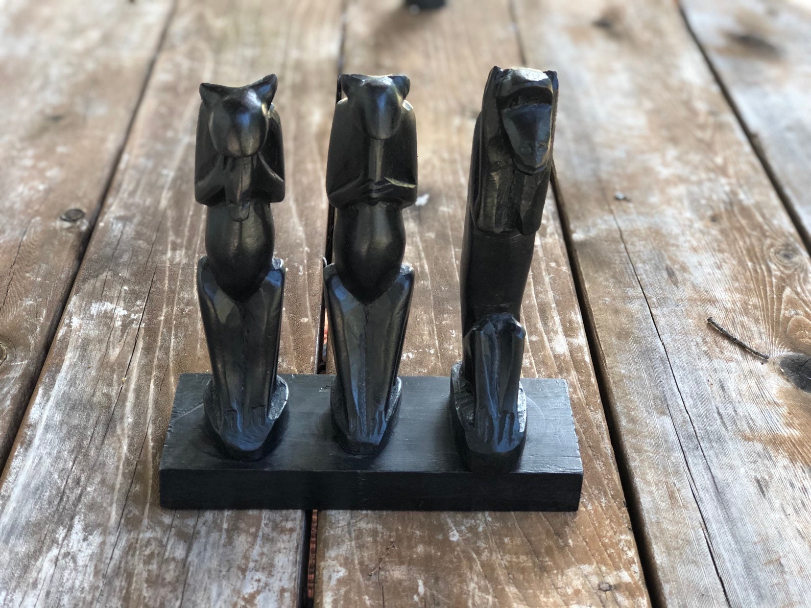 Hear No Evil See No Evil Speak No Evil Hand Carved Monkeys - Kenya ...