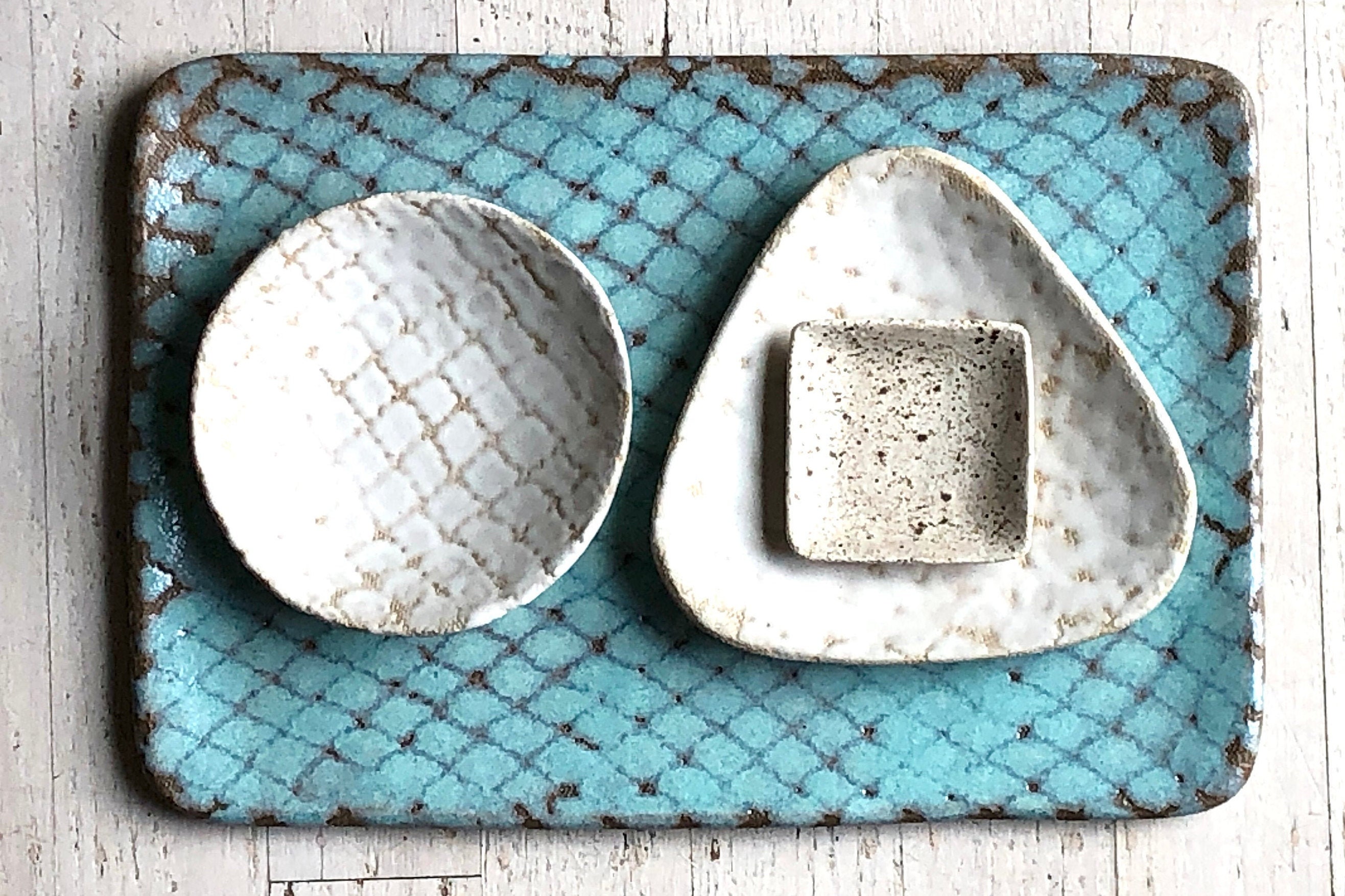 3 Piece Set Triangular Dish Condiment Bowl Tiny Tray - Etsy