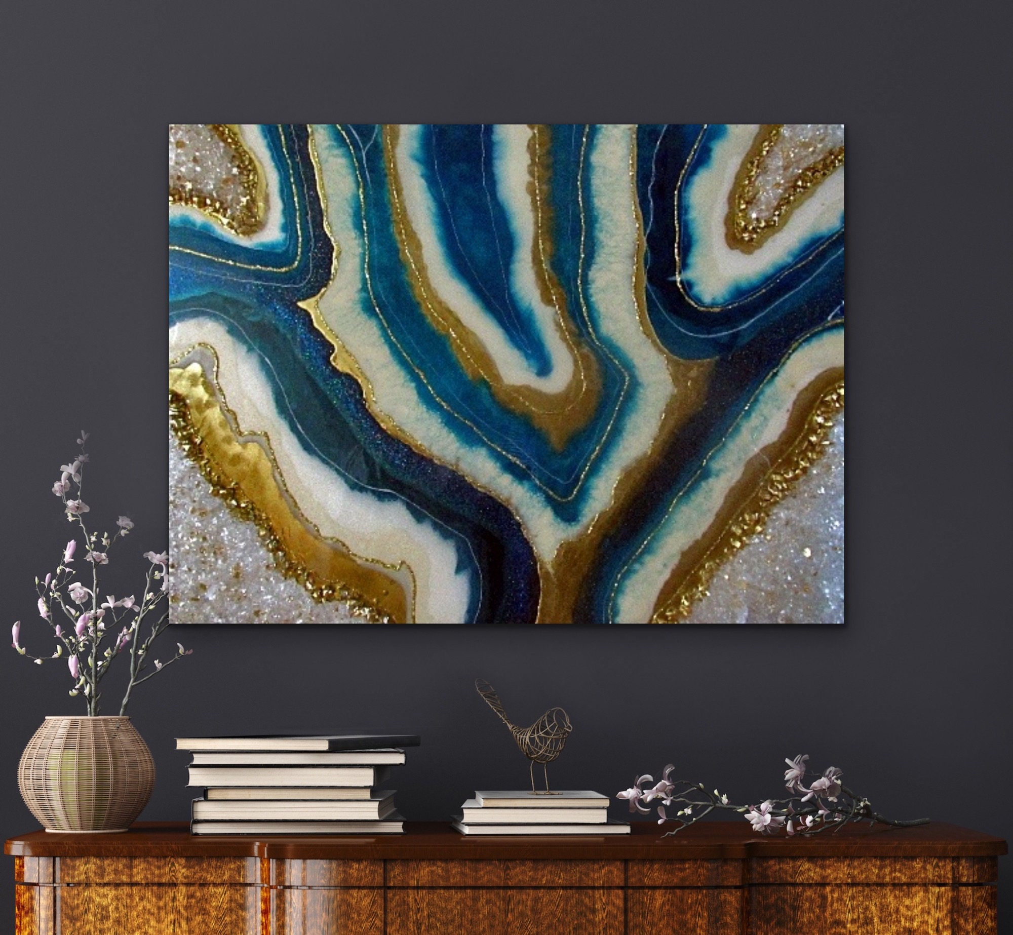 Pick color,gift,Geode art,Geode art painting,Resin geode,resin,gold ...