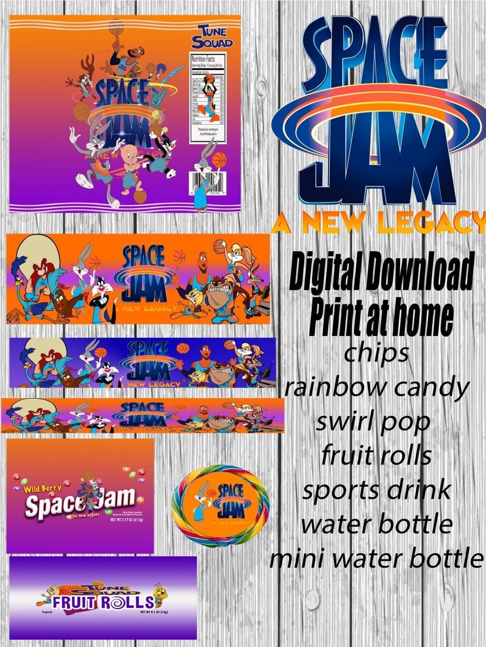 7 Piece Space Jam 2 Party Favors - the New Legacy Chip Bags- New Legacy ...