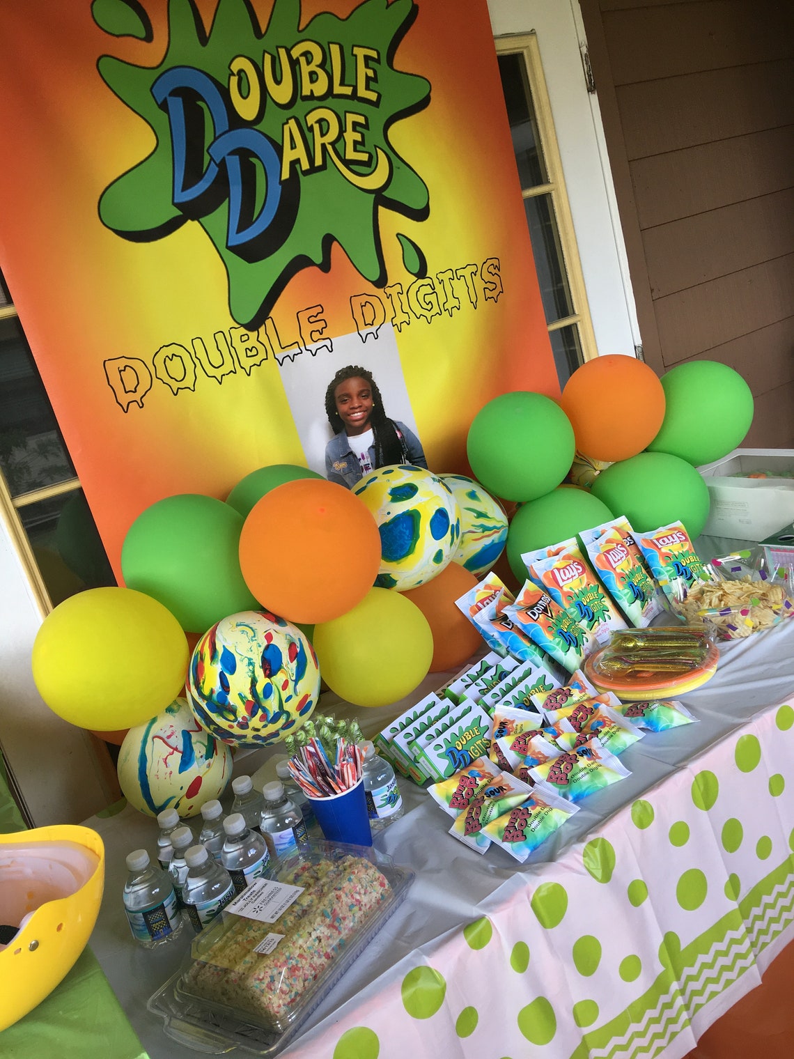 Double Dare Double Digits Birthday Custom Vinyl Banner Backdrop/ Treat ...
