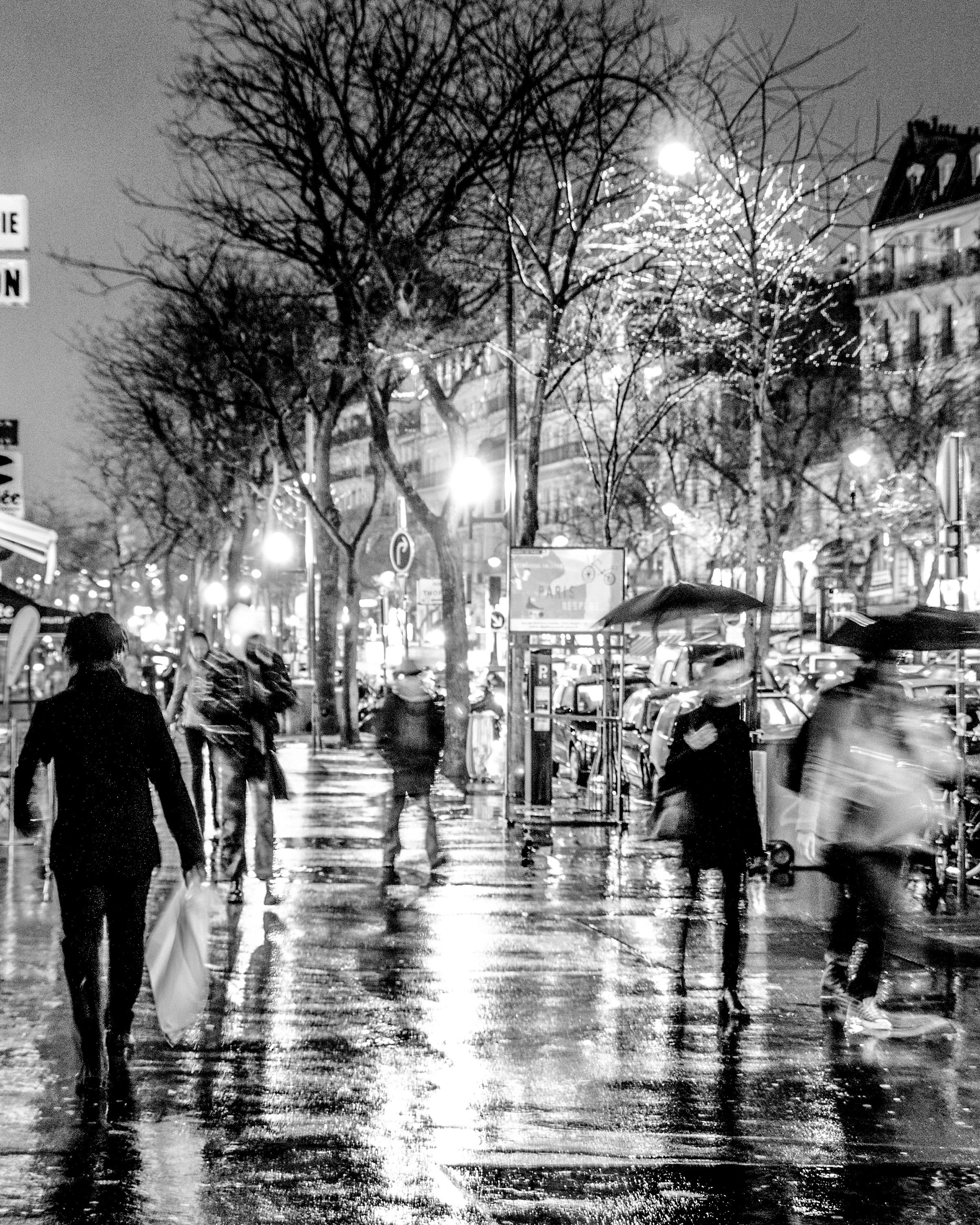 Paris Streets At Rainy Night
