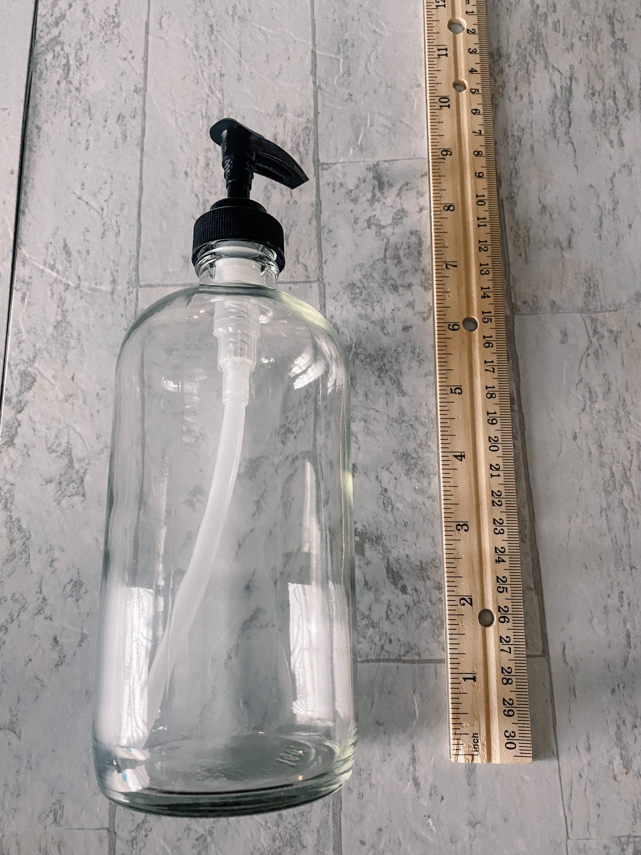 16 oz Clear Glass Pump Bottle Farmhouse Kitchen Refillable | Etsy