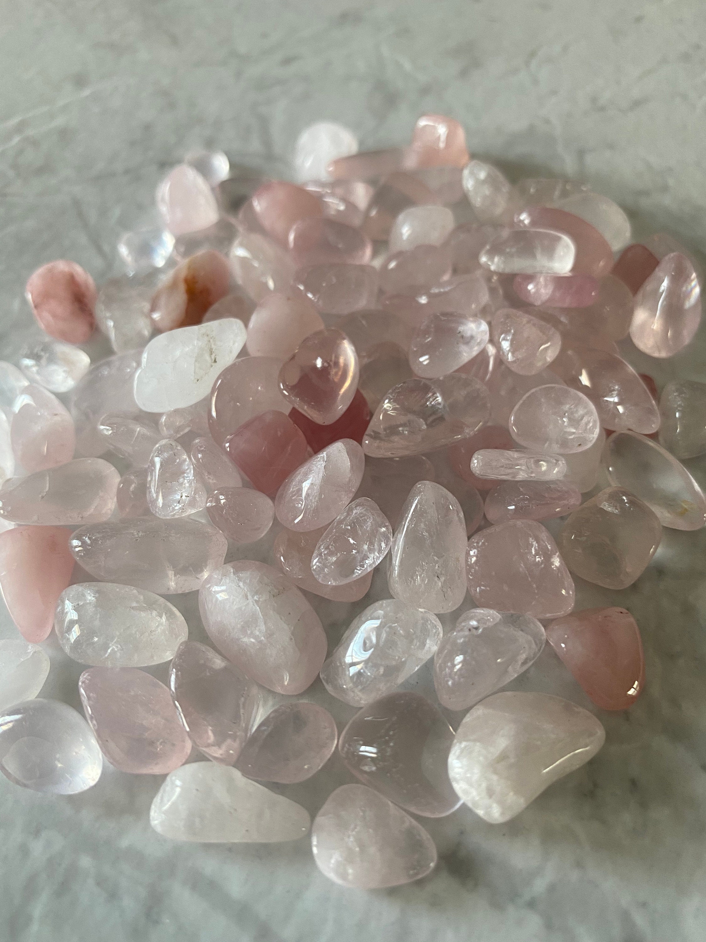 3 Oz Rose Quartz Chips Tumbled Rose Quartz Crystal Chips | Etsy