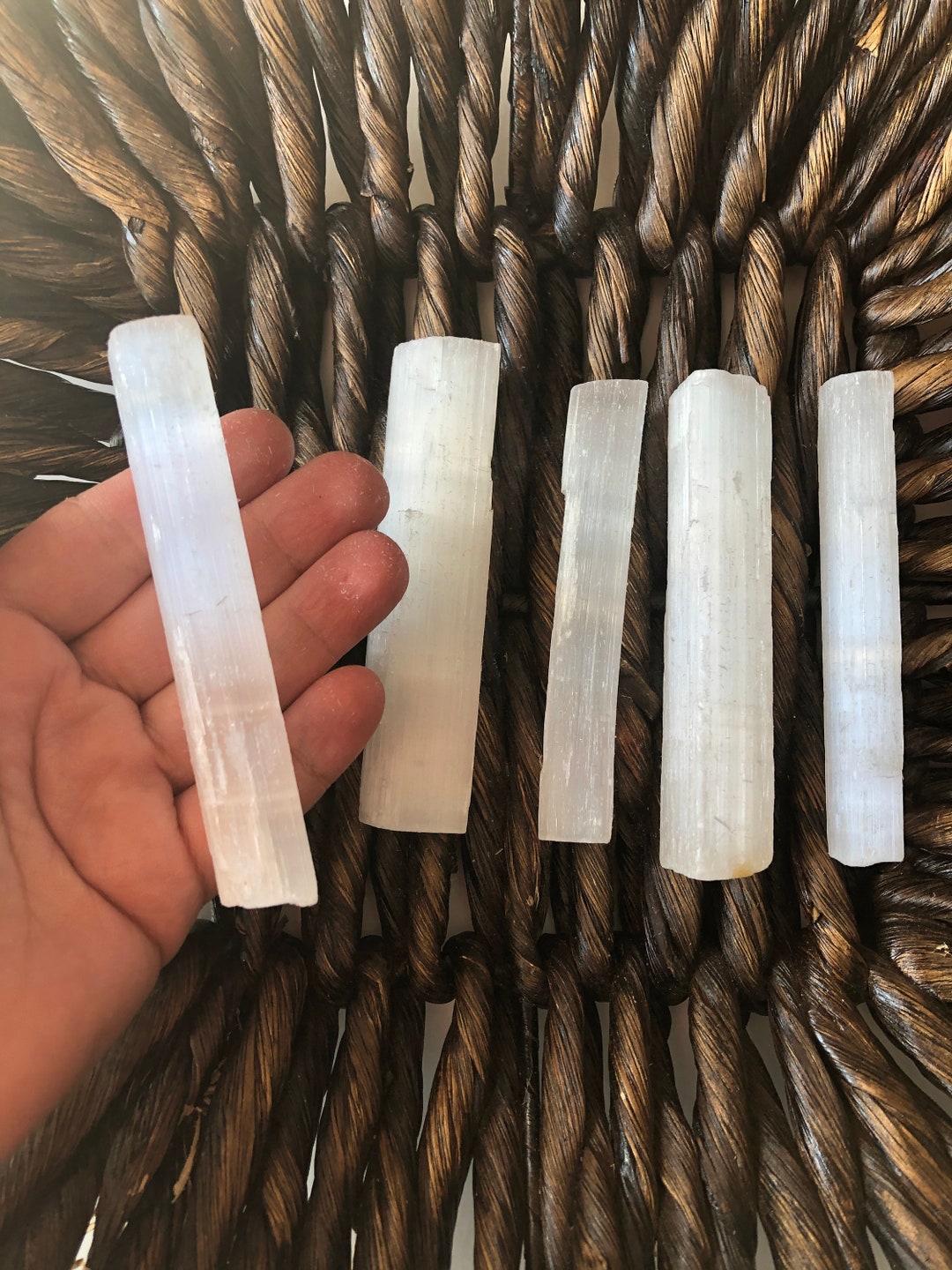 ONE Rough Selenite Stick, Selenite, Crystals, Raw Selenite, Rough Selenite, 4" Selenite Stick ...