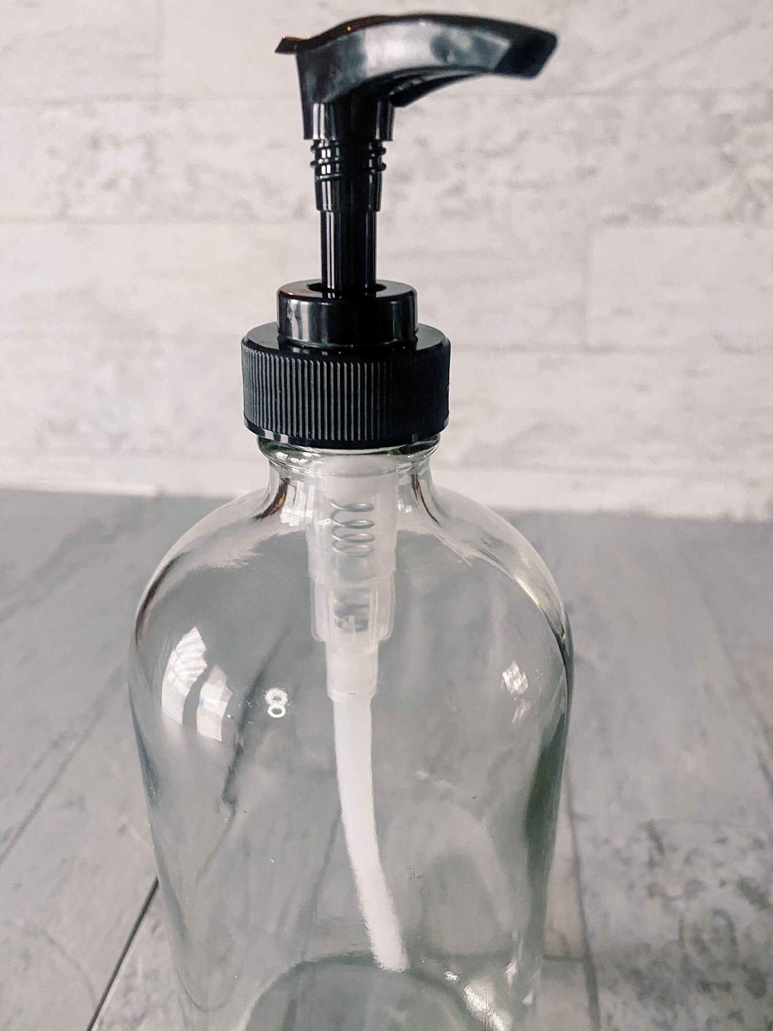 16 Oz Clear Glass Pump Bottle Farmhouse Kitchen Refillable - Etsy