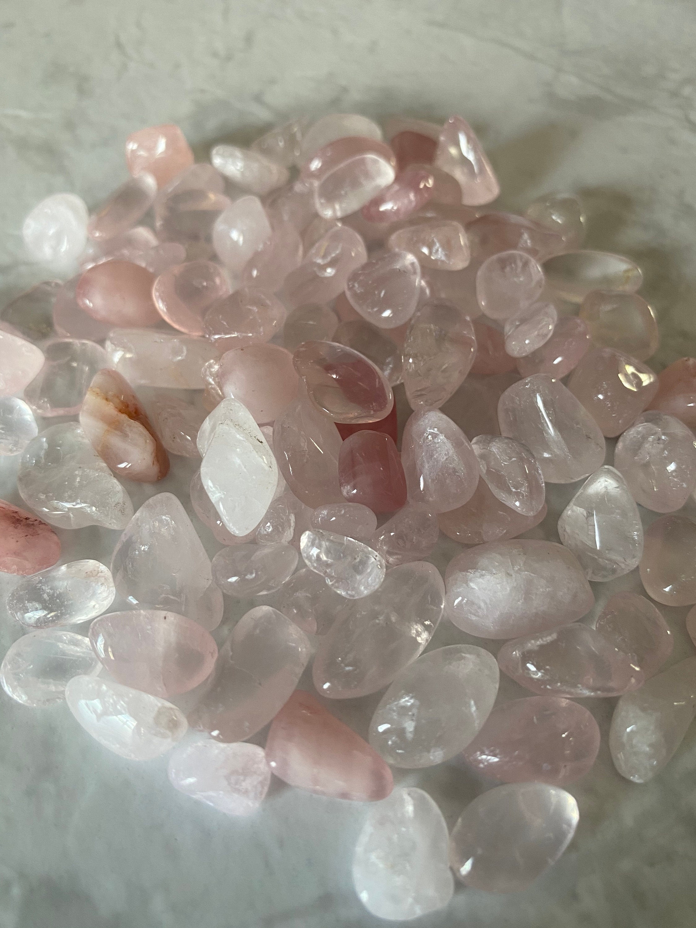 3 Oz Rose Quartz Chips Tumbled Rose Quartz Crystal Chips | Etsy