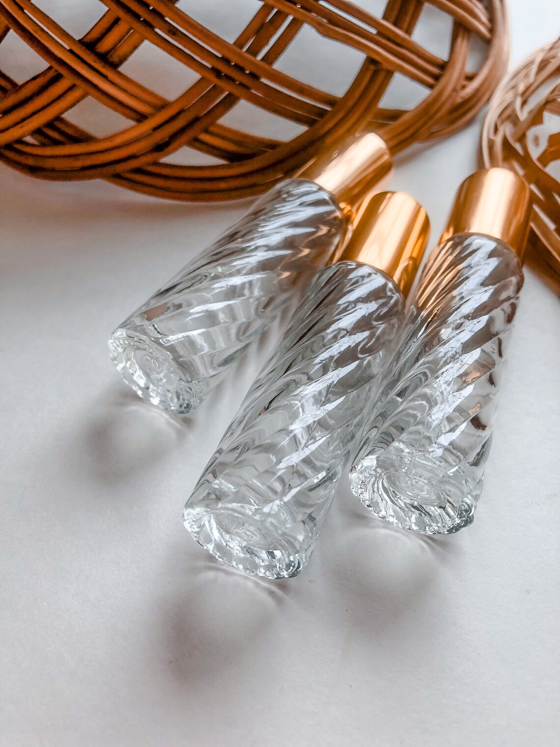 Set of 3 10 ml Swirl Roller Bottles with GOLD CAPS Roller | Etsy