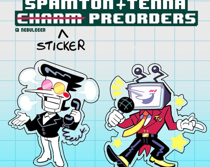 Spamton & Tenna Sticker PREORDERS - READ DESCRIPTION - Etsy