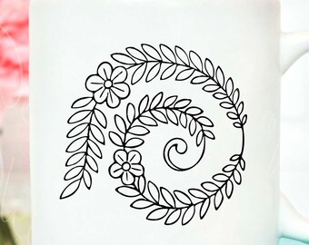 Flower Scroll Art | Etsy