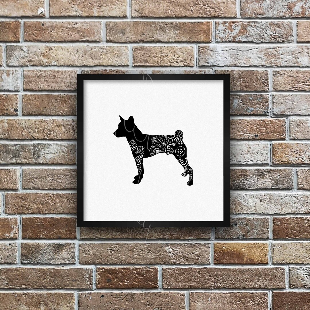 Basenji Mandala SVG perro Zentangle silueta escalable vector - Etsy España