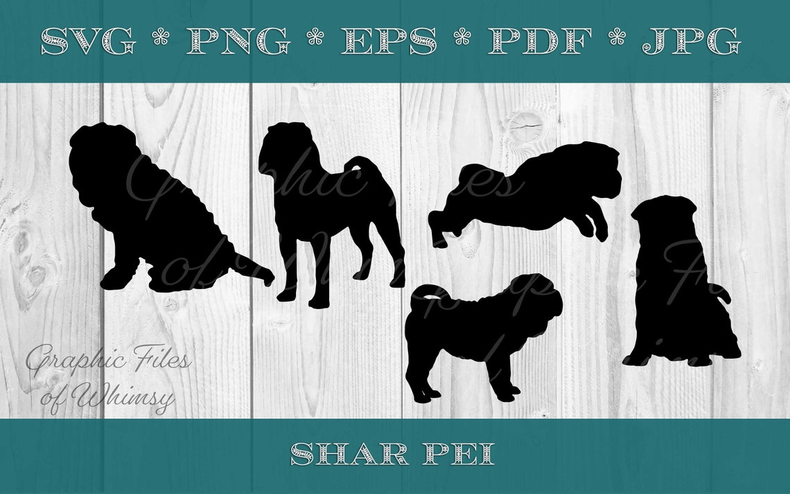 Shar Pei SVG Dog Silhouette PNG JPG Pdf Eps Digital Graphic - Etsy Canada