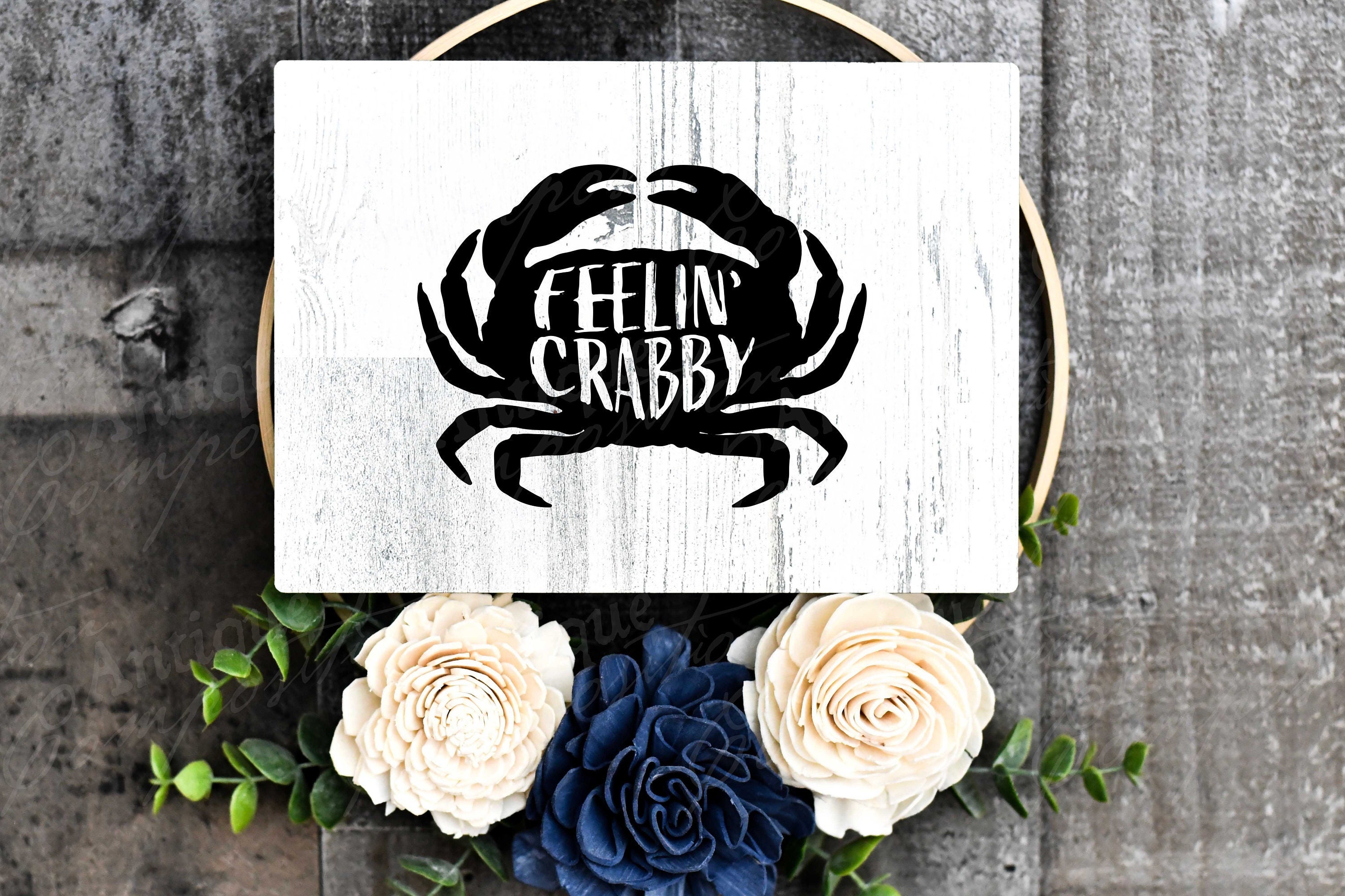 Crab SVG Feelin' Crabby Crab Clip Art Crustacean Silhouette - Etsy