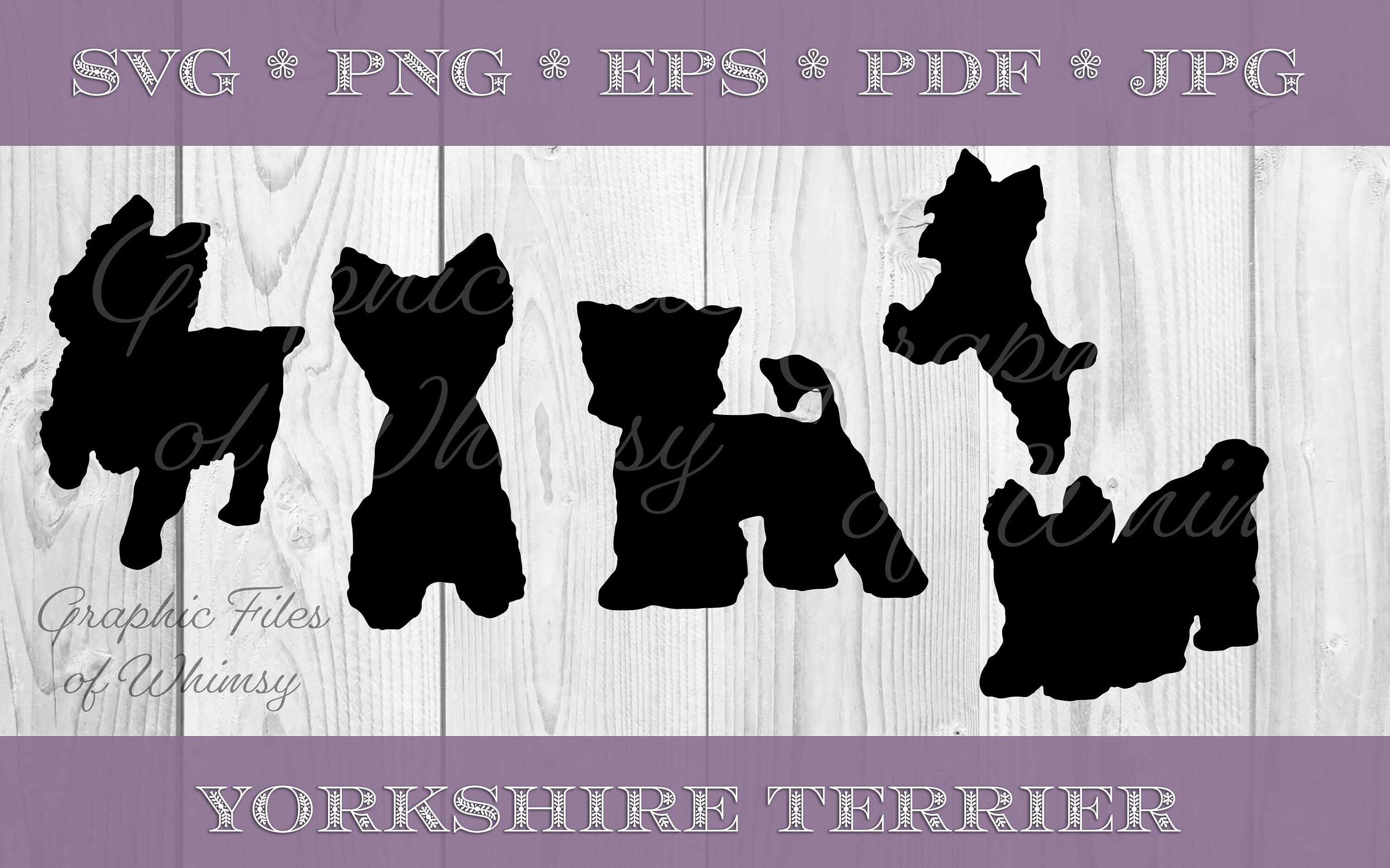 Yorkshire Terrier SVG Dog Silhouette PNG JPG Pdf Eps Digital - Etsy