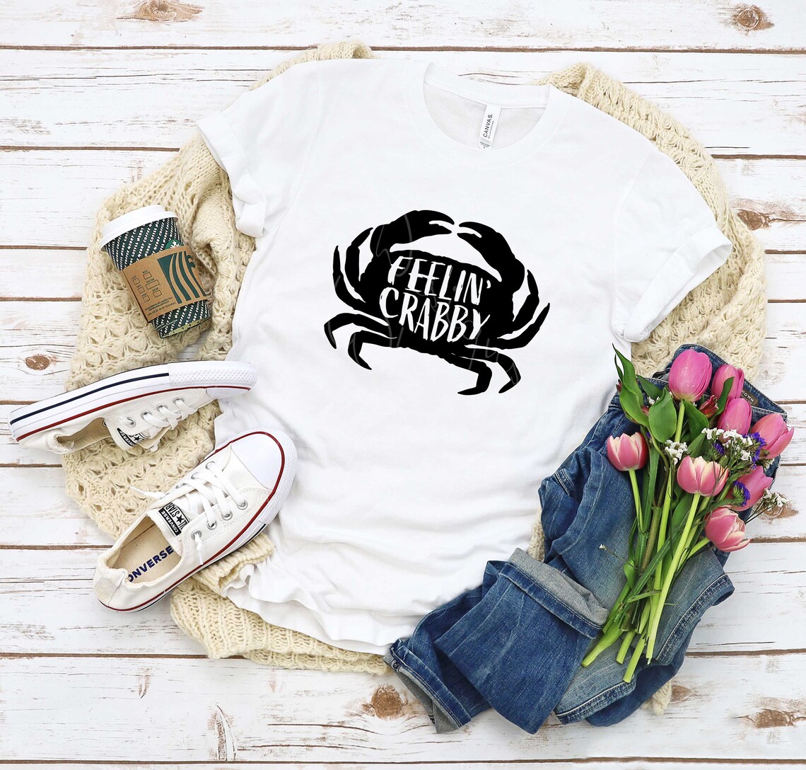 Crab SVG Feelin' Crabby Crab Clip Art Crustacean Silhouette - Etsy