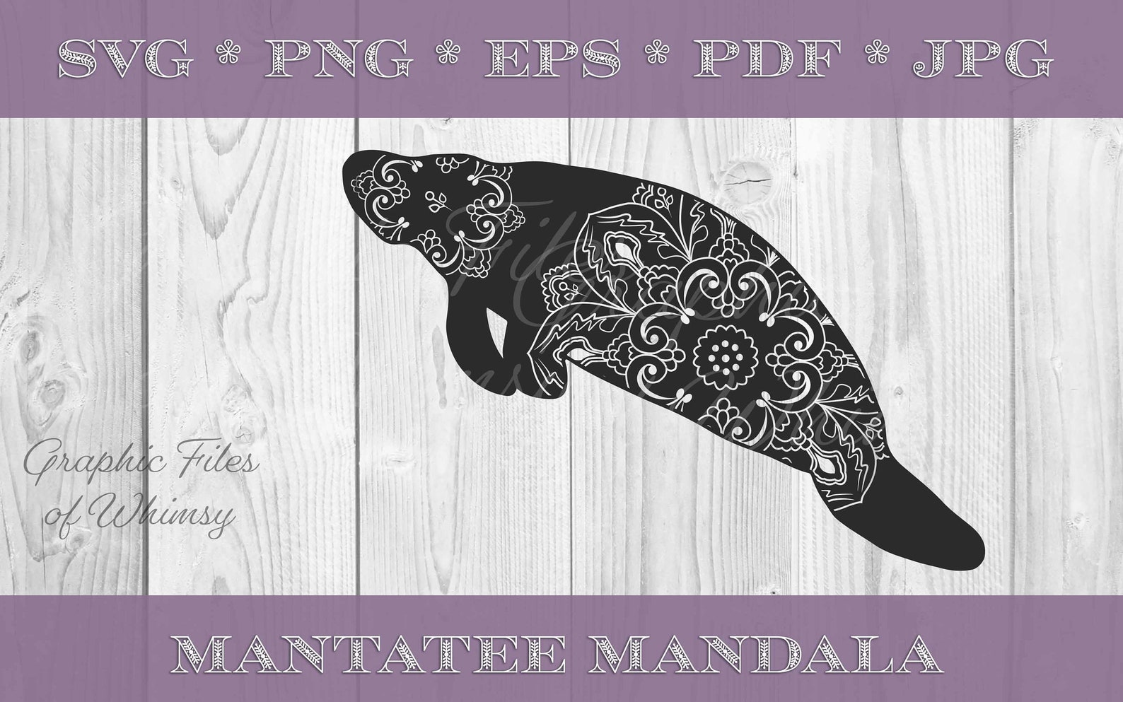 Manatee Mandala SVG Zentangle Cut File Scalable Vector - Etsy
