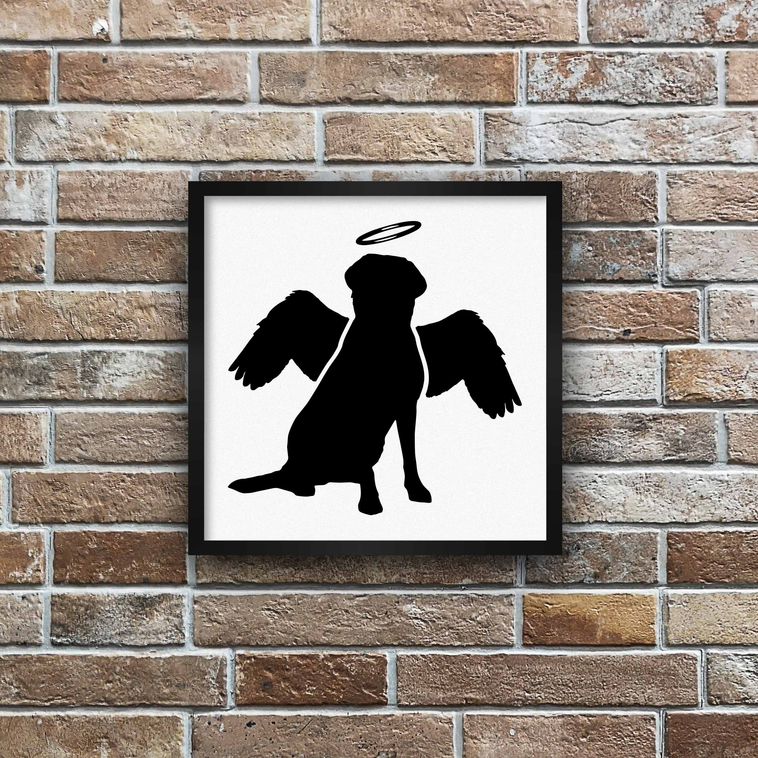 Lab Angel SVG Labrador Retriever Dog Wings Halo Silhouette Scalable ...