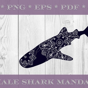 Whale Shark Mandala SVG Zentangle Cut File Scalable Vector - Etsy