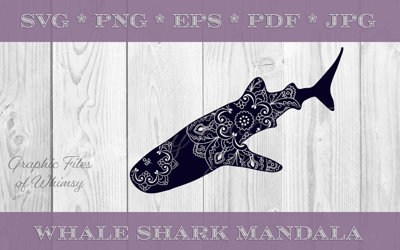 Whale Shark Mandala SVG Zentangle Cut File Scalable Vector - Etsy