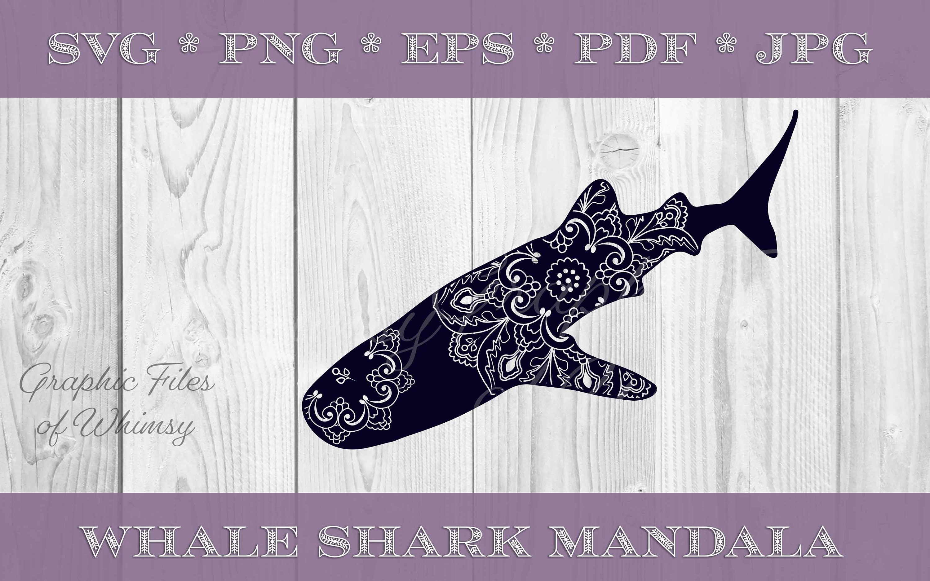 Tiburón ballena Mandala SVG Zentangle cortar archivo escalable - Etsy ...