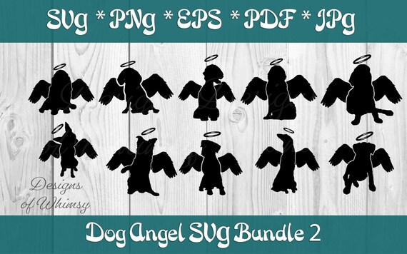 Dog Angel SVG Bundle Puppy Angel SVG Dog Angel Silhouette | Etsy