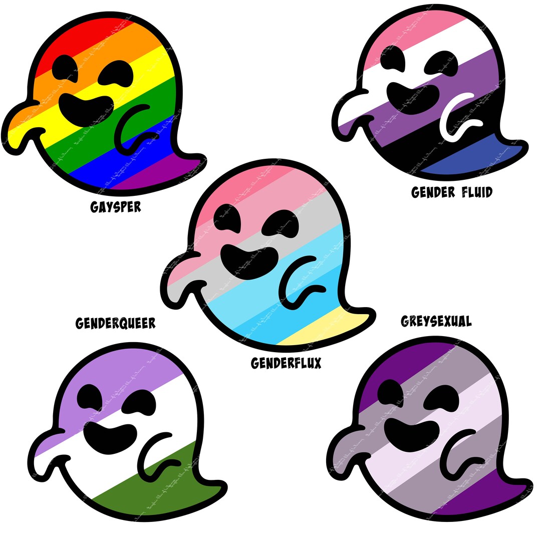 Gaysper Gay Pride Flag Ghost PNG Graphic Print and Cut Files for Cricut ...