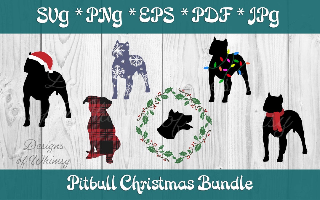 American Pitbull SVG Bundle Christmas Pitbull Sublimation Holiday Art ...