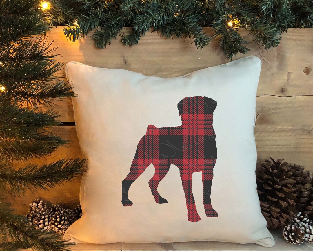 Christmas Rottweiler SVG Rottie Buffalo Plaid Sublimation Holiday ...