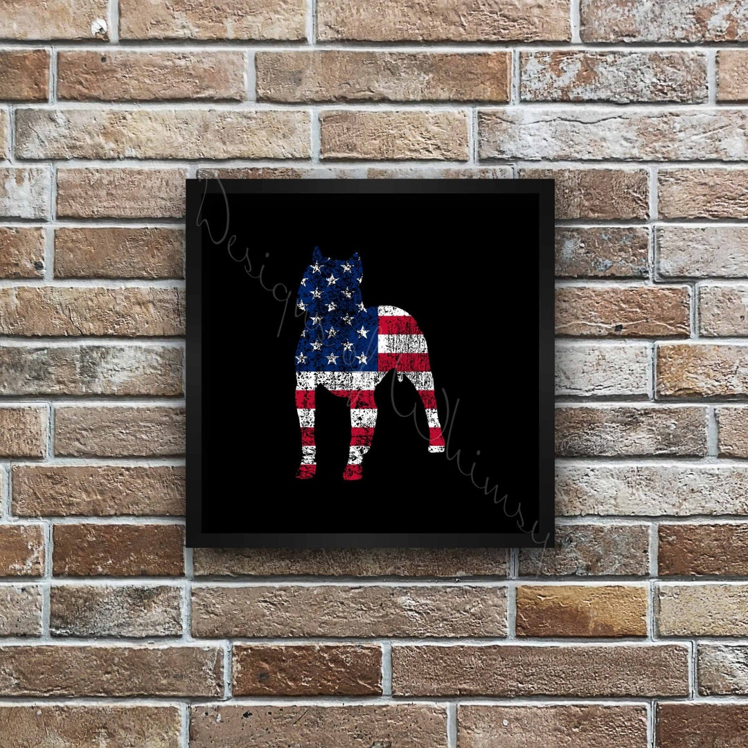 American Pitbull SVG - Distressed US Flag Sublimation - Dog Flag Design ...