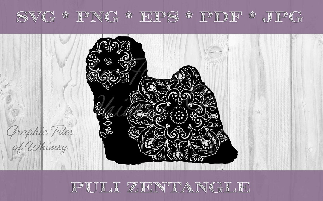Puli Mandala SVG Dog Zentangle Cut File Scalable Vector - Etsy