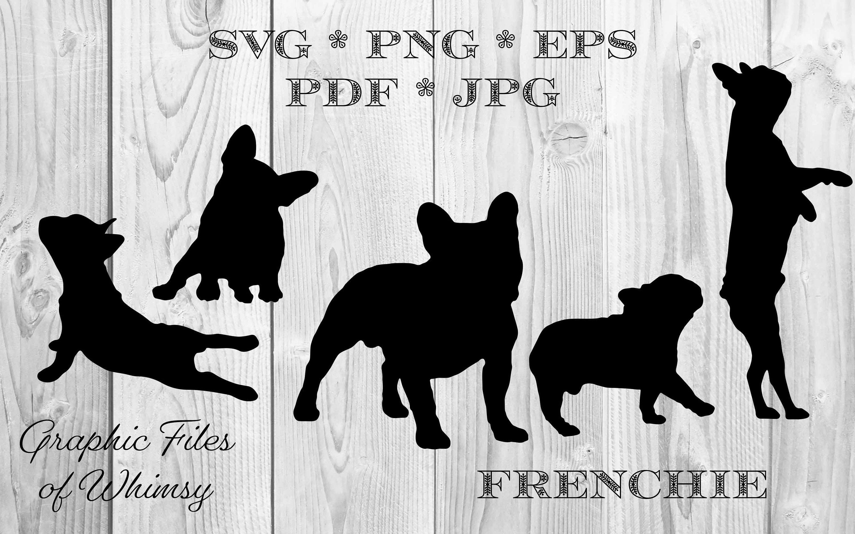 Frenchie SVG Bundle French Bulldog Dog Silhouette PNG JPG Pdf - Etsy