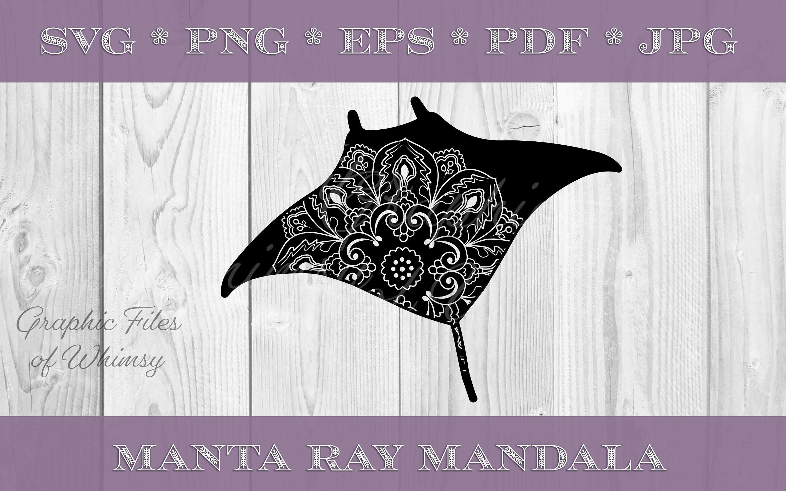 Manta Ray Mandala SVG Zentangle Cut File Scalable Vector - Etsy UK