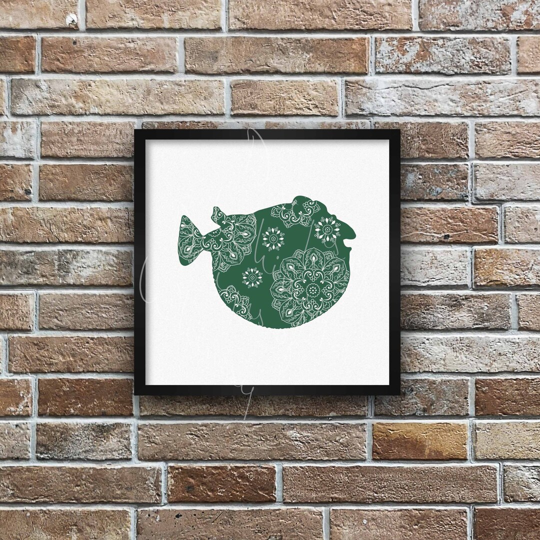 Pufferfish Mandala SVG Zentangle Cut File Scalable Vector - Etsy